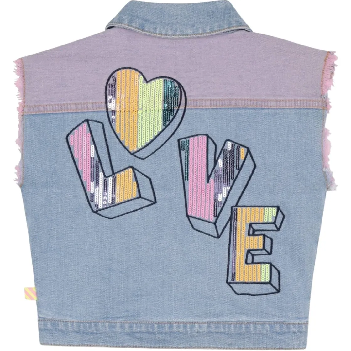 BILLIEBLUSH Outerwear | Hearts-LOVE COLORED DENIM VEST - Billieblush Dress